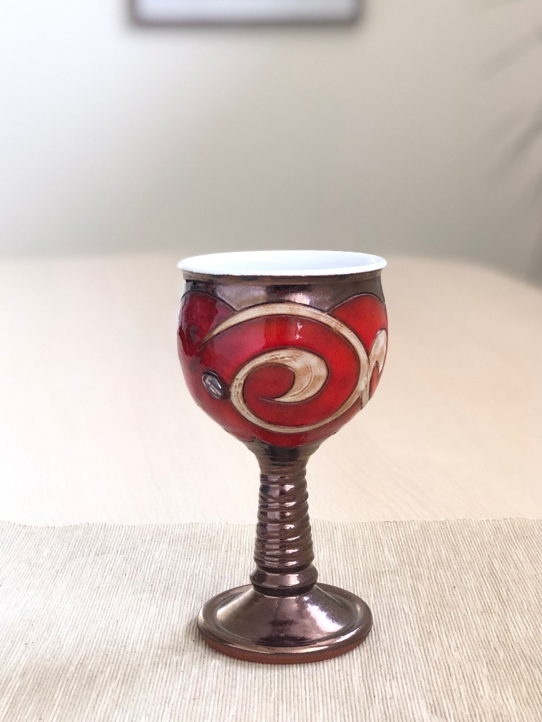 Christmas Gift - Red Chalice Pottery, Handmade Goblet, Ritual Gift ...
