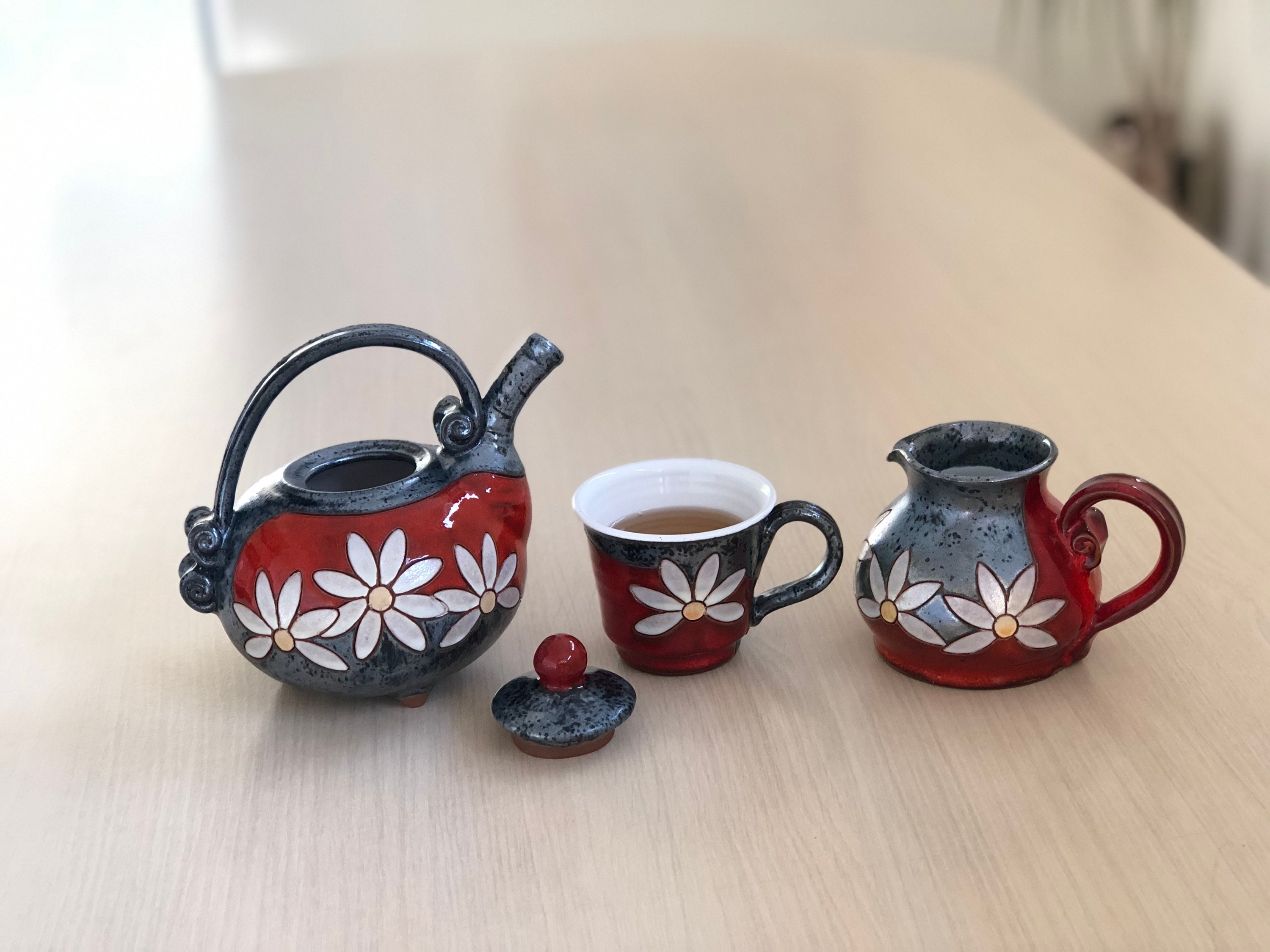 Ceramic teapot Cute teapot Pottery handmade kettle Small | Etsy