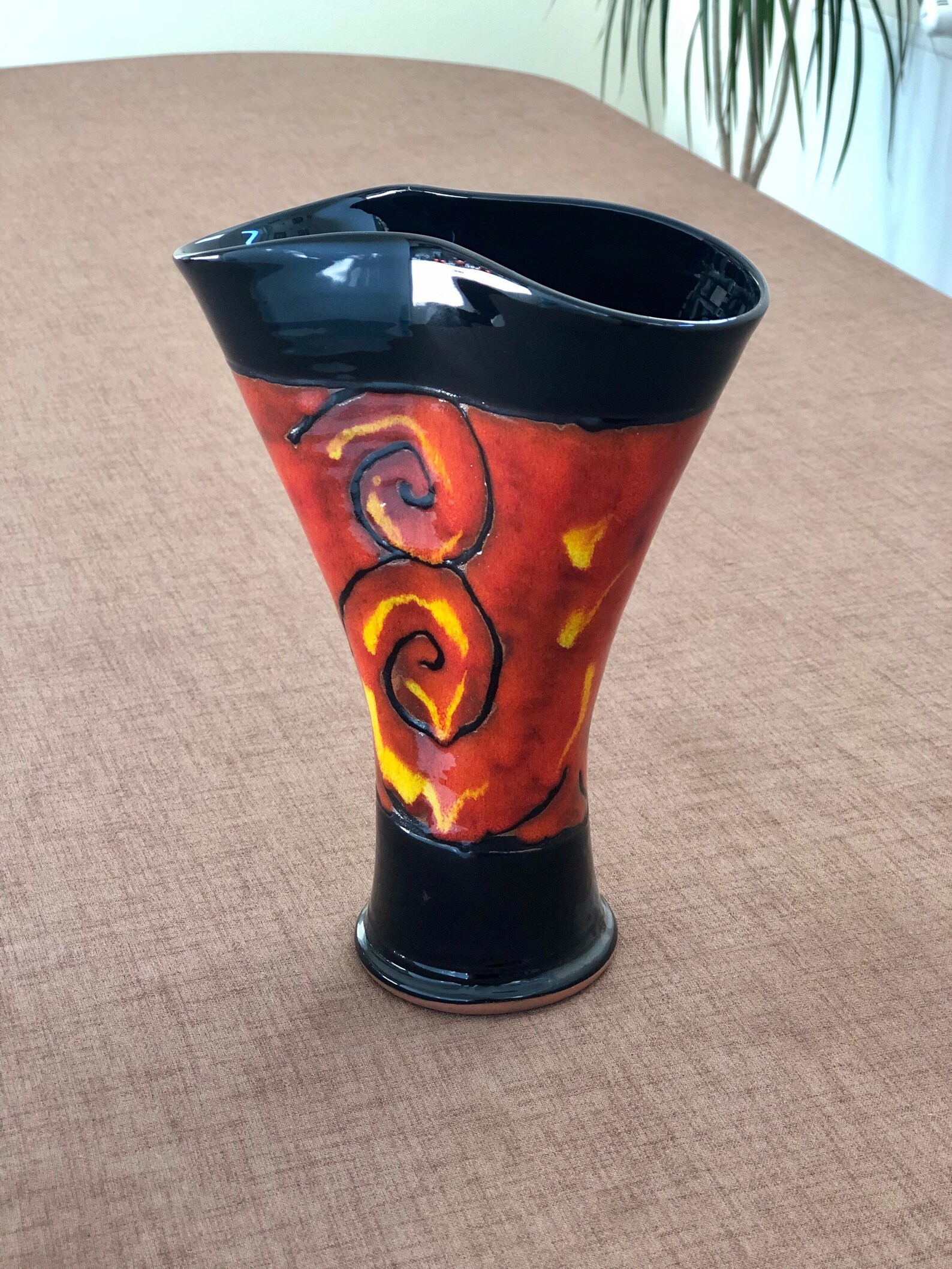 Red Pottery Vase, Flower Ceramic Vase , Art Home Decor, Wheel Thrown ...