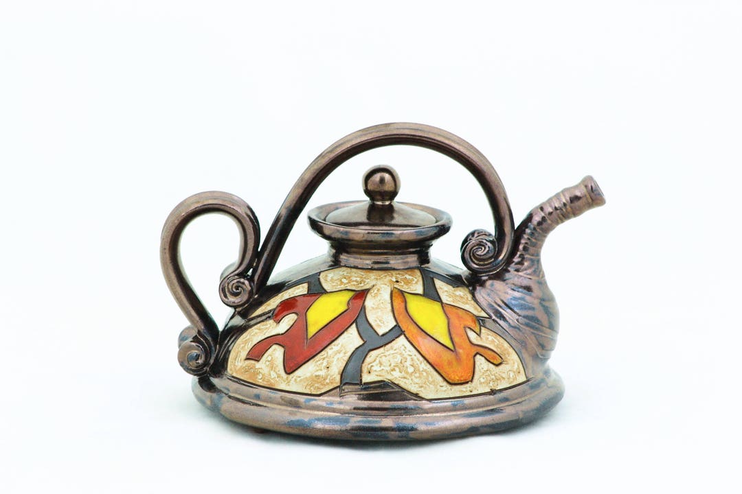 Rustic Teapot Colourful Coffee Pot Handmade Ceramic Tea Pot - Etsy