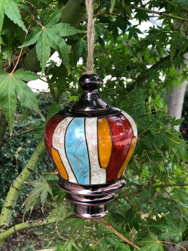 Wind Chime, 3 Tier Handmade Ringing Bell, Sympathy Gift Bell, Ceramic ...