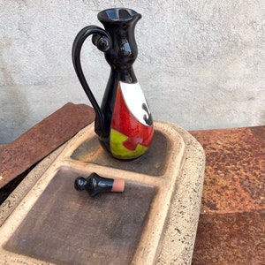 Handmade Oil or Vinegar Cruet, Pottery Vinegar Dispenser, Stoneware Oil ...