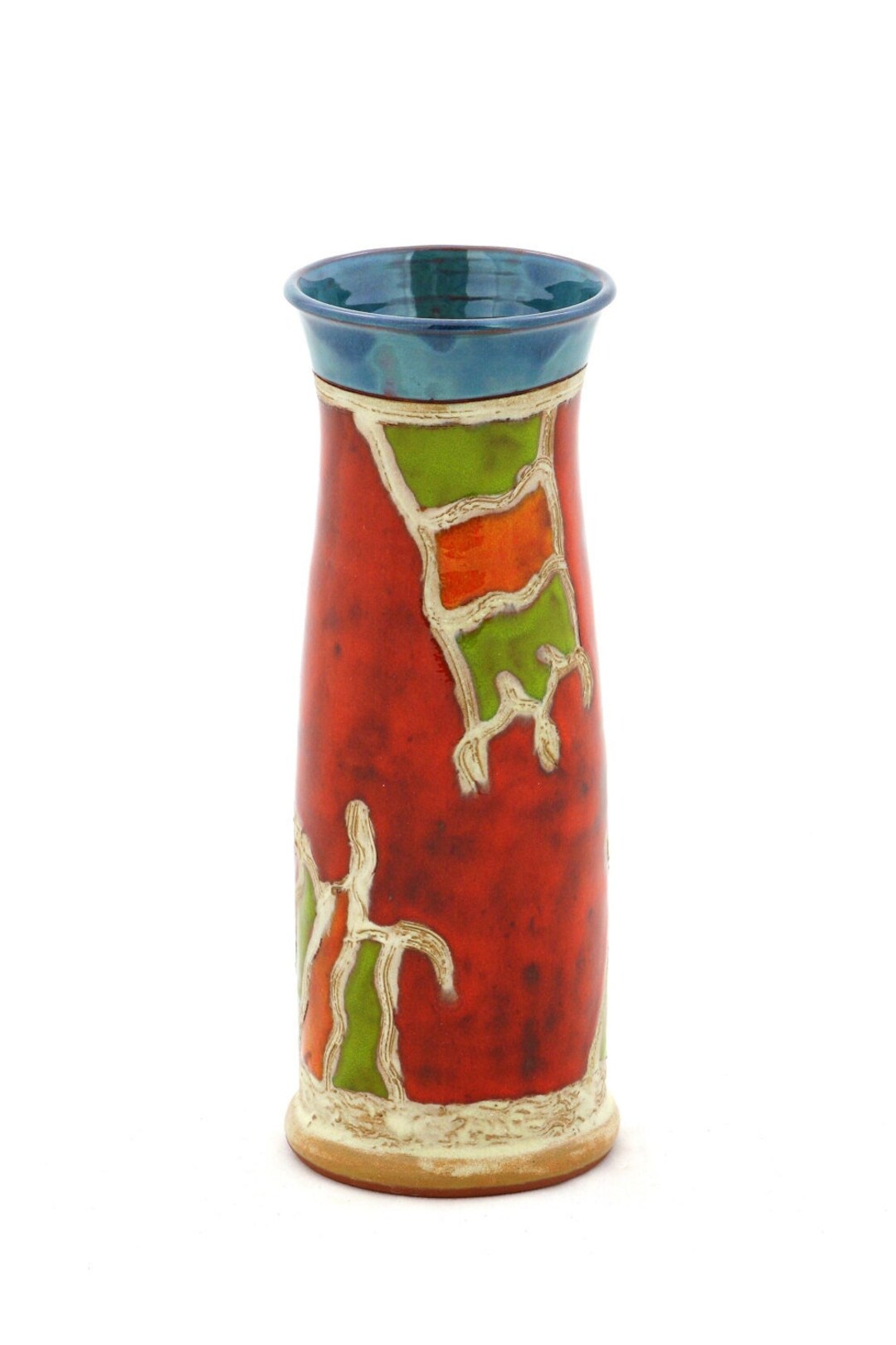 Handmade Pottery Vase, Hand Thrown Ceramic Vase, Colorful Pottery Decor ...