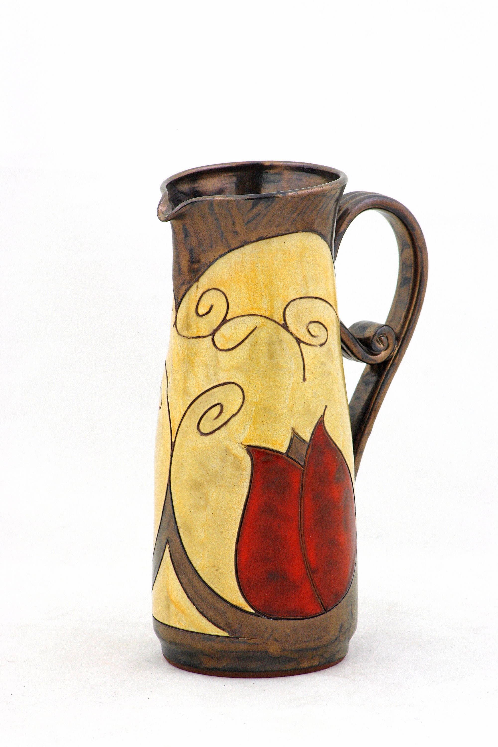 Ceramic Water Pitcher Tulip Pottery Decanter Wheel Thrown - Etsy UK