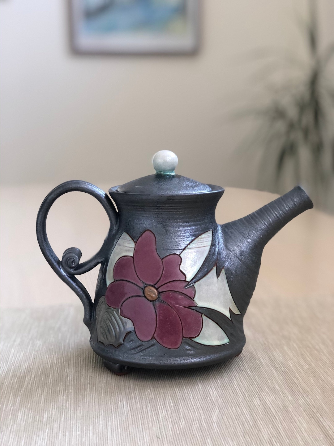 Wheel Thrown Ceramic Teapot - Handmade Pottery Tea Kettle - Clay Tea ...