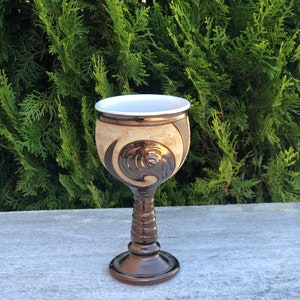 Unique Wine Glass, Wheelthrown Pottery Goblet, Long Stem Ceramic Cup ...