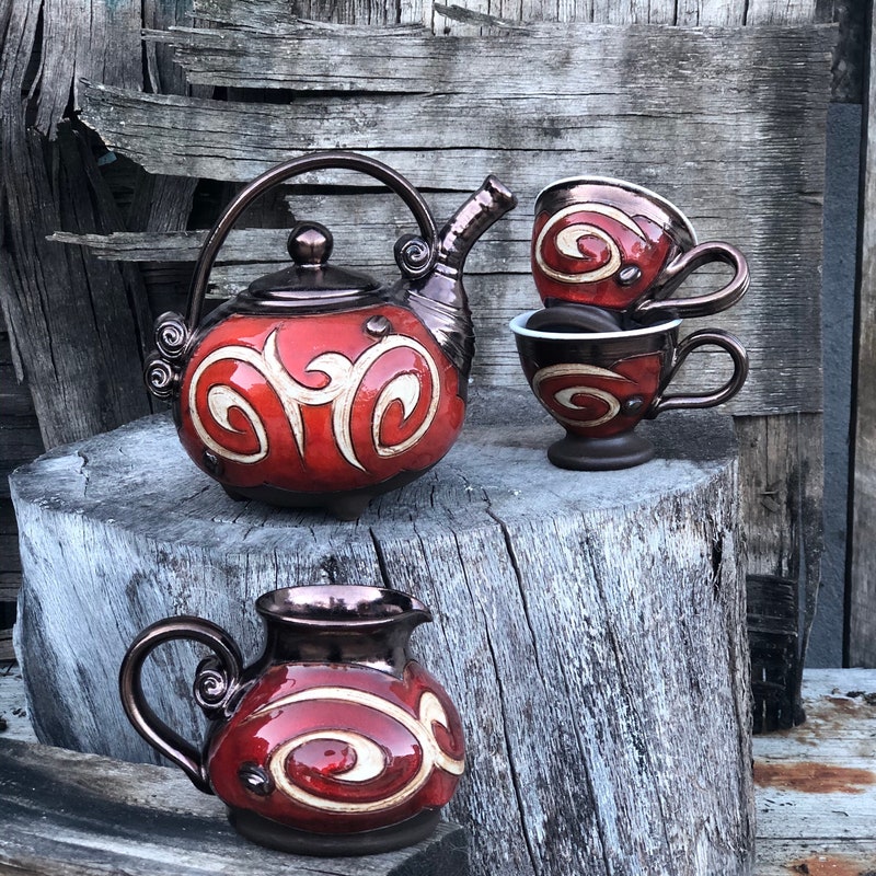 Pottery Tea Set - Etsy