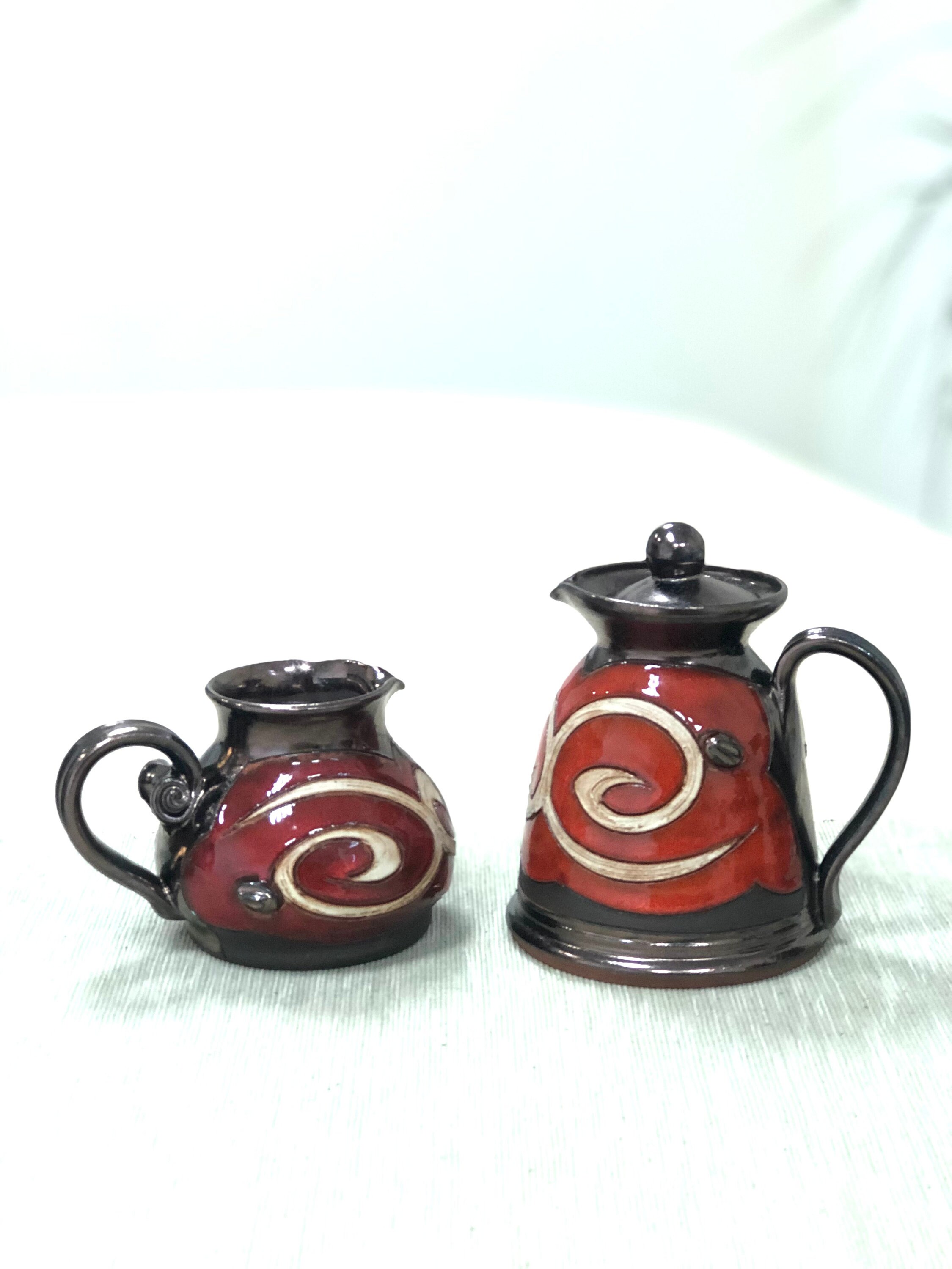 Handmade Pottery Creamer: Red Bronze Ceramic Milk Jug - Etsy