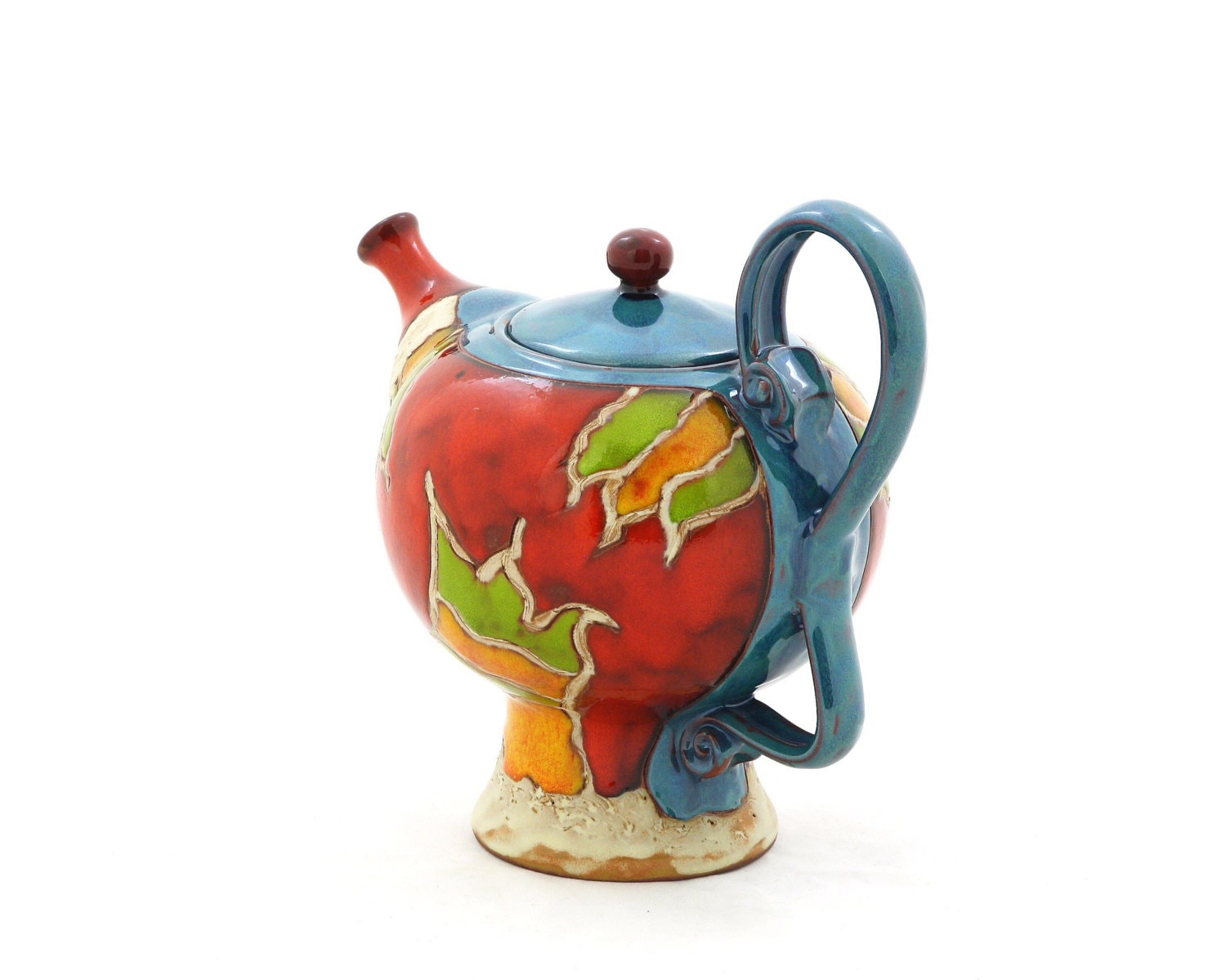 Ceramic Teapot Pottery Teapot Turquoise Teapot Art Pottery - Etsy UK