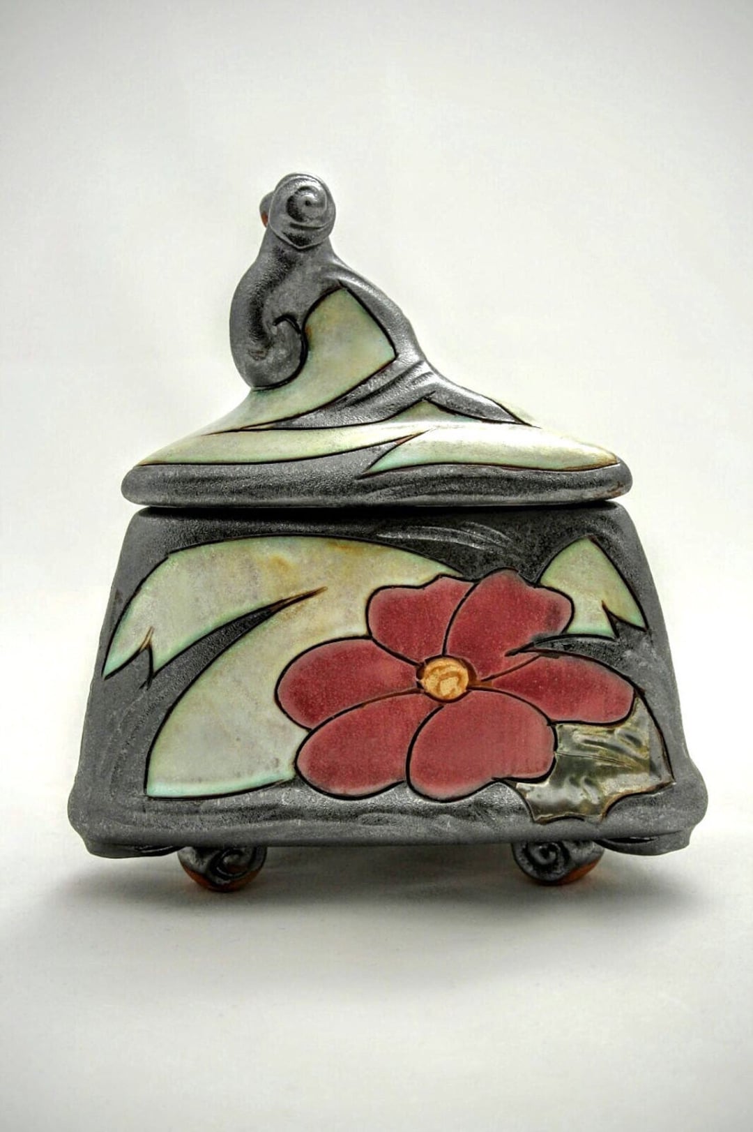 Large Sugar Caddy With Lid, Handmade Ceramic Container, Decorative ...