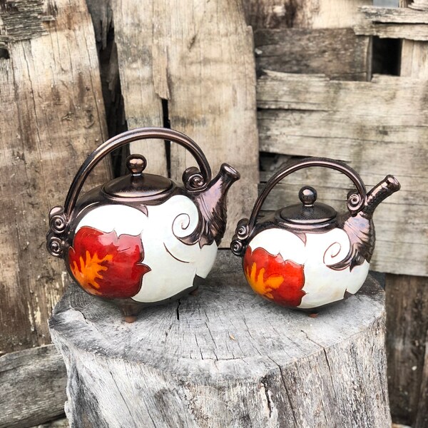 Orange Teapot - Etsy