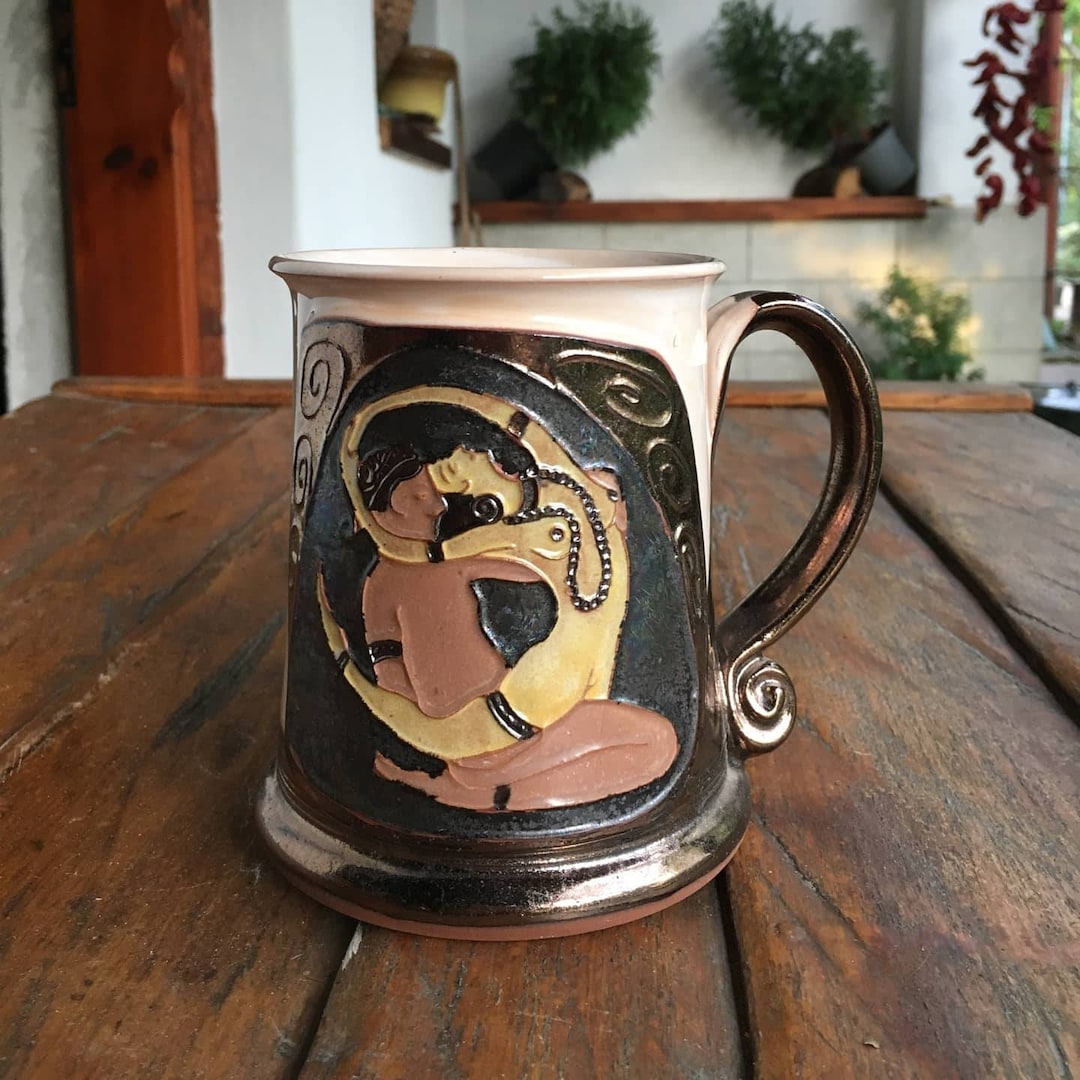 Large Pottery Mug, Beer Mug, Kamasutra Mug, Unique Coffee Mug ...