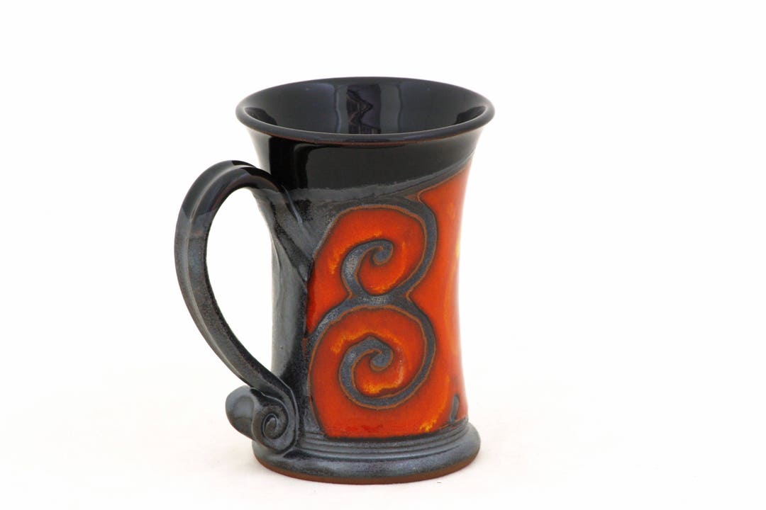 Pottery Coffee Mug, Red Ceramic Mug Handmade, Wheel Thrown Mug, Unique ...