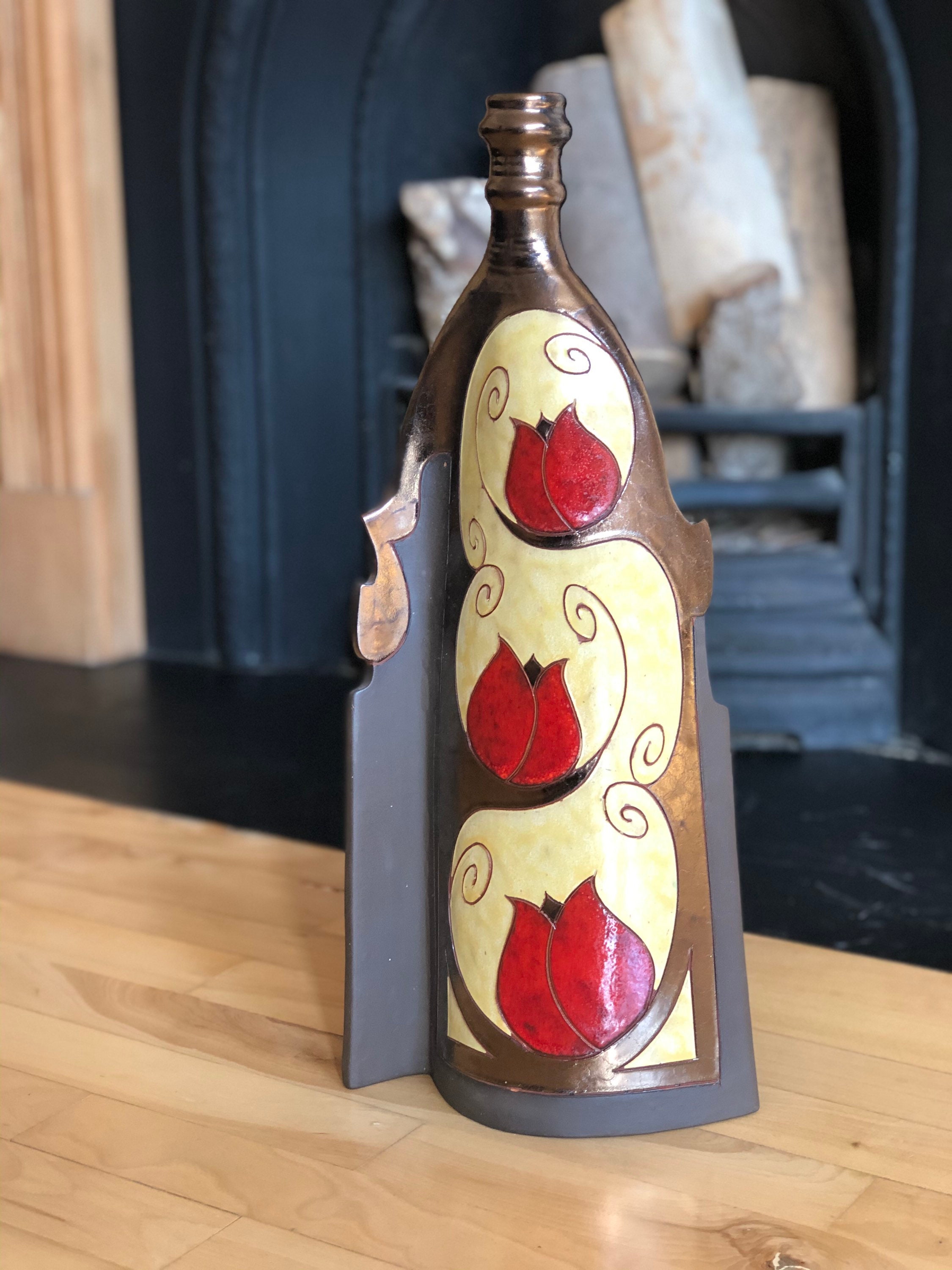 Handmade Ceramic Vase With Tulips, Art Pottery Gift, Stoneware ...