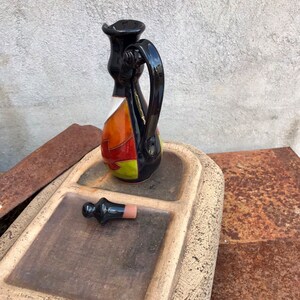 Handmade Oil or Vinegar Cruet, Pottery Vinegar Dispenser, Stoneware Oil ...