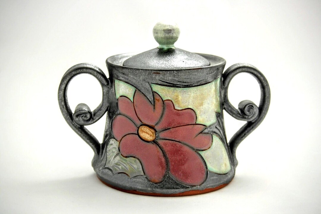 Pottery Sugar Bowl, Handmade Sugar Bowl, Ceramic Sugar Canister ...