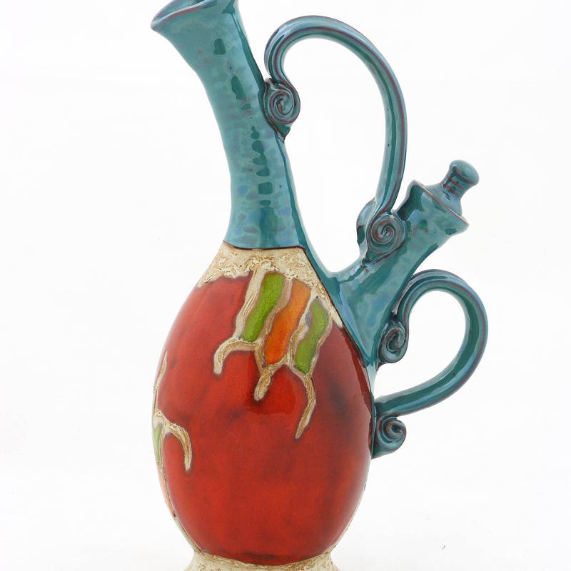 Blue Ceramic Pitcher - Etsy