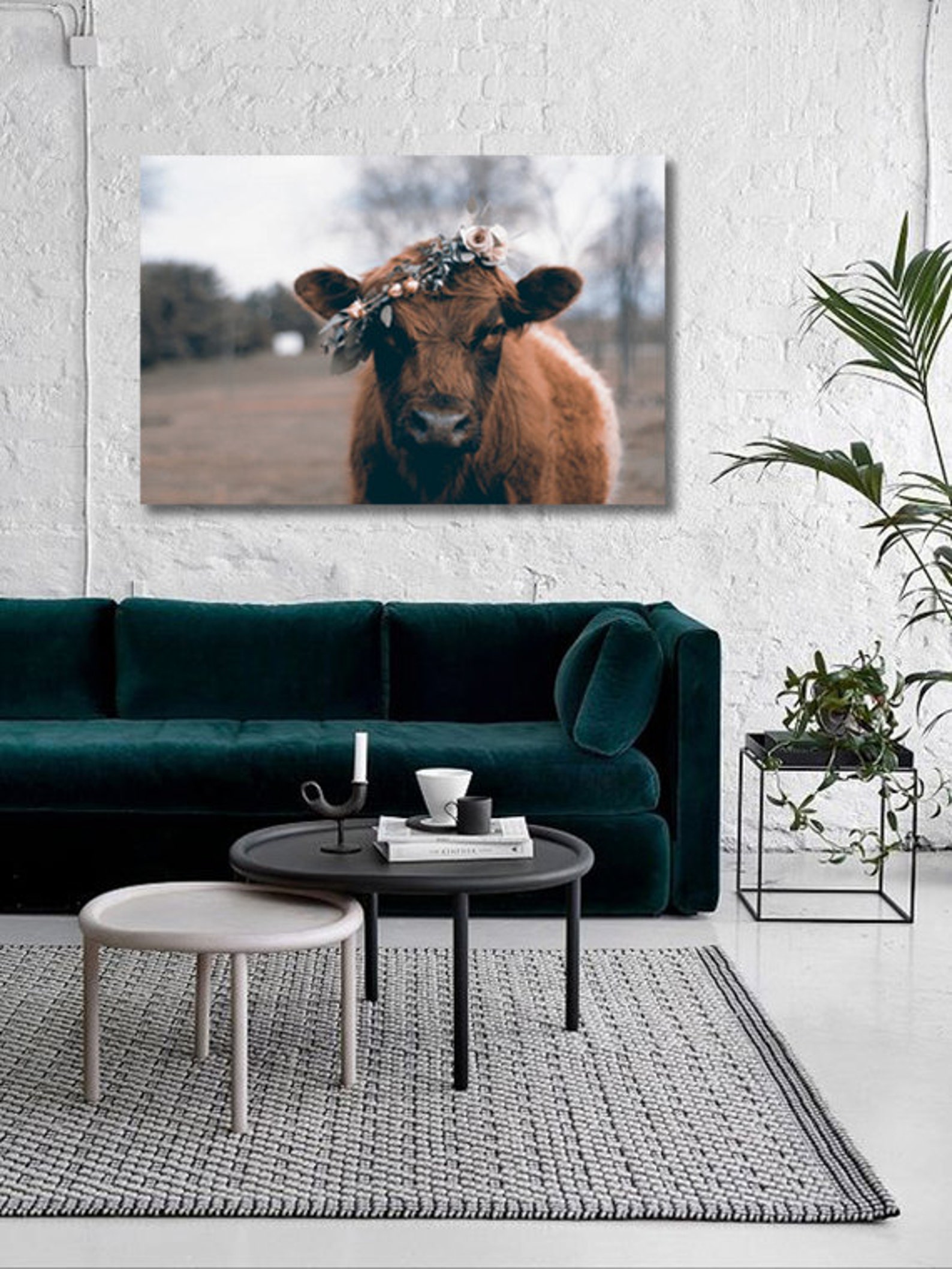 Victor Ludorum- Cow in Floral Headcrown - Etsy