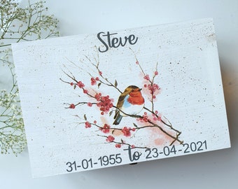 Personalised Large Wooden Bird Blossom Keepsake Memory Wedding | Etsy UK