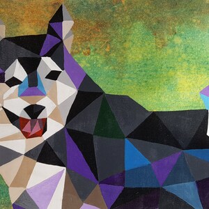 Siberian Husky Husky Art Geometric Painting Geometric Animal,abstract ...