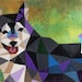 Siberian Husky Husky Art Geometric Painting Geometric Animal,abstract ...