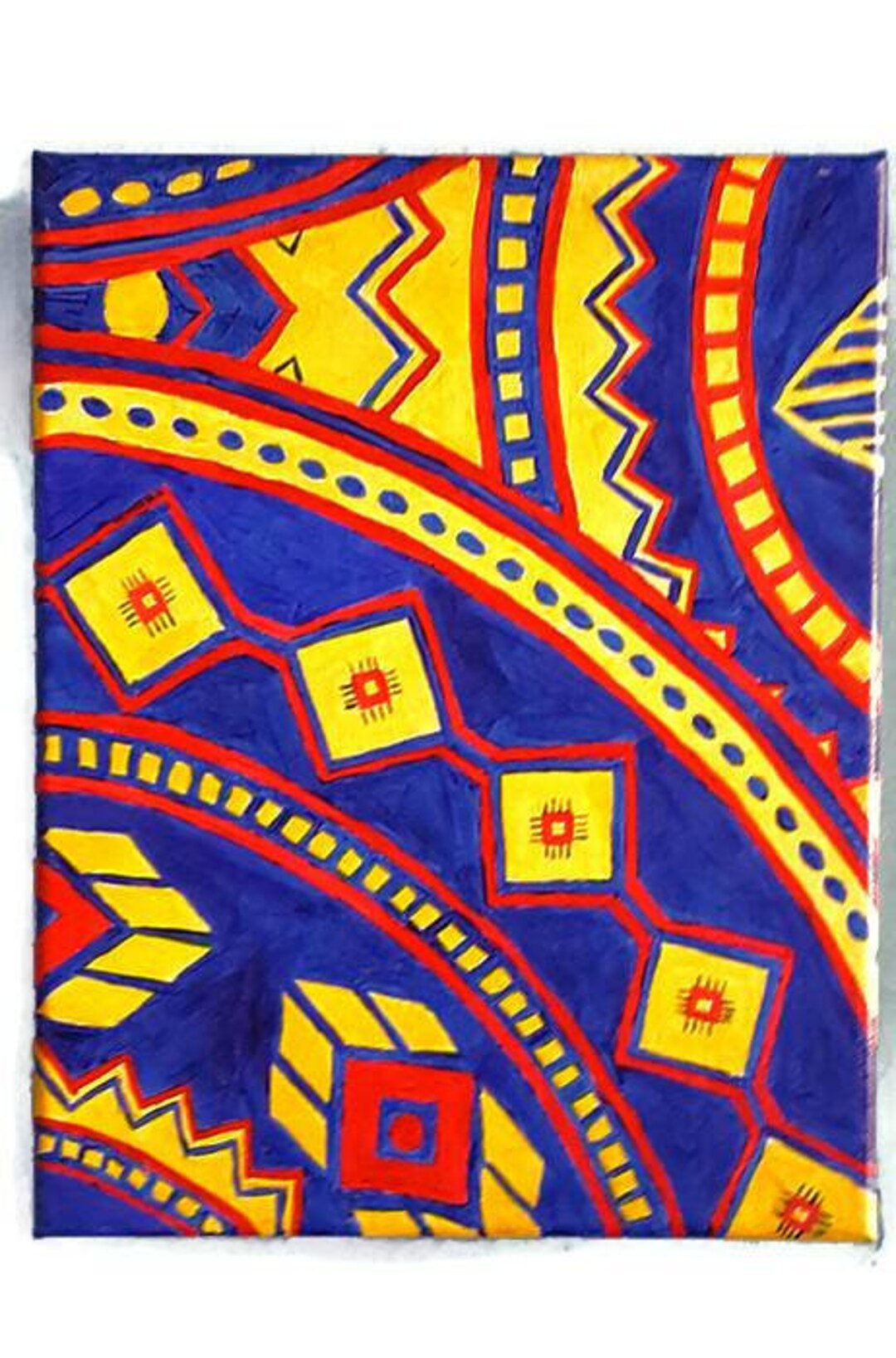 Tribal Art Aztec Art Acrylic Painting Abstract Art Acrylic Art Primary ...