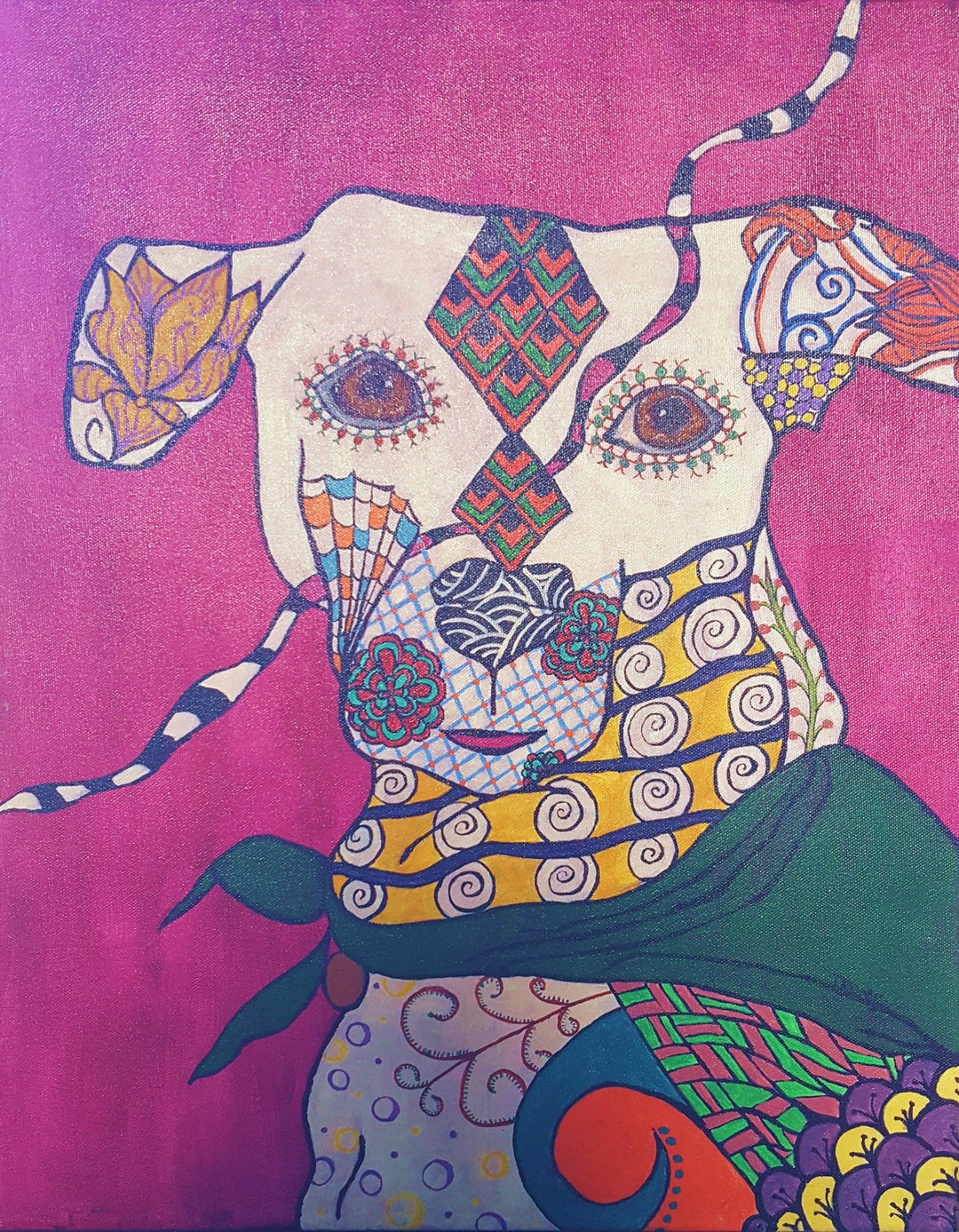 Custom Pet Abstract Portrait Art Pet Memorial Pet Portrait Painting ...