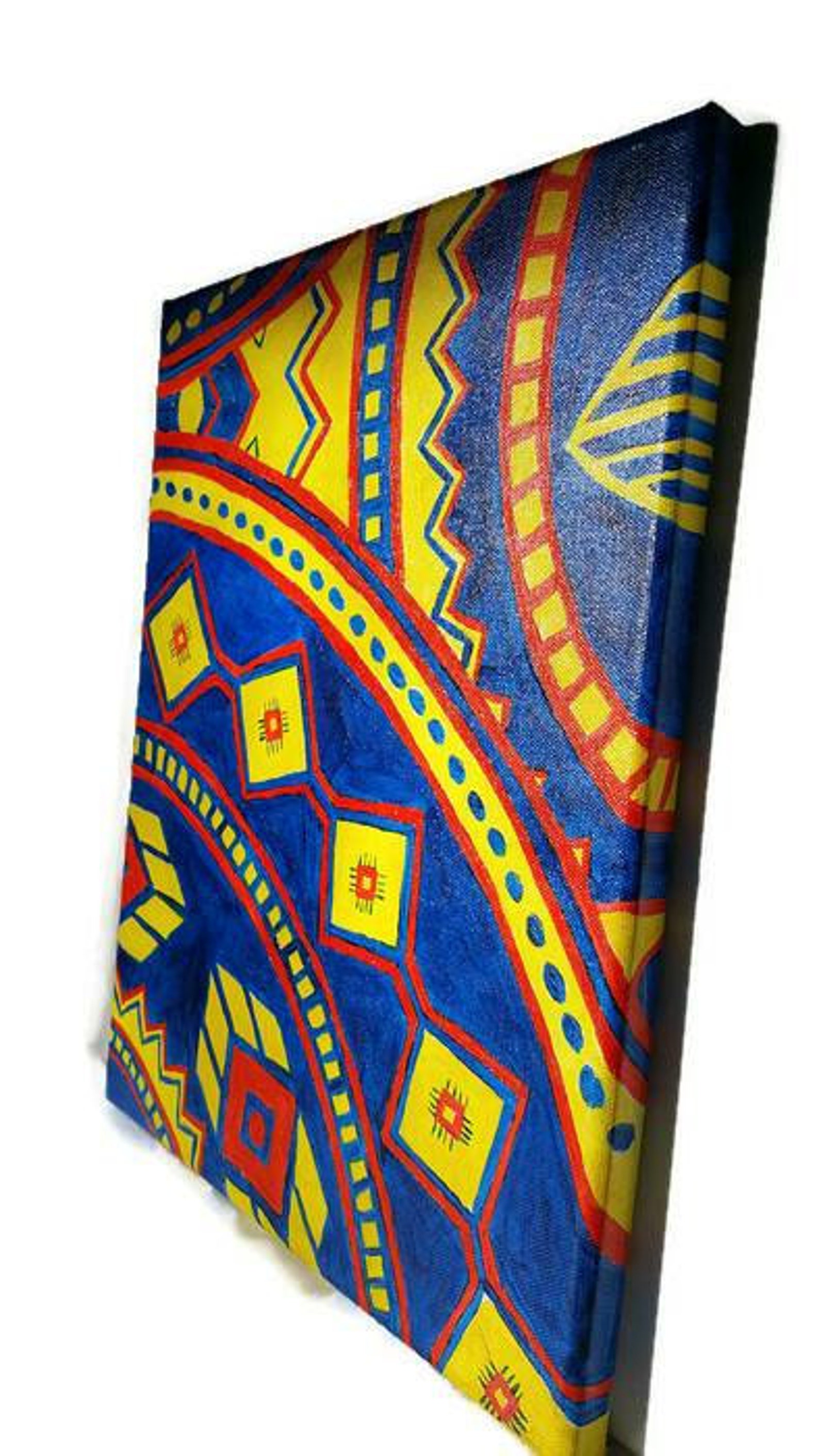 Tribal Art Aztec Art Acrylic Painting Abstract Art Acrylic Art Primary ...