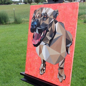 Pitbull Painting Geometric Animal Acrylic Painting Dog Painting ...