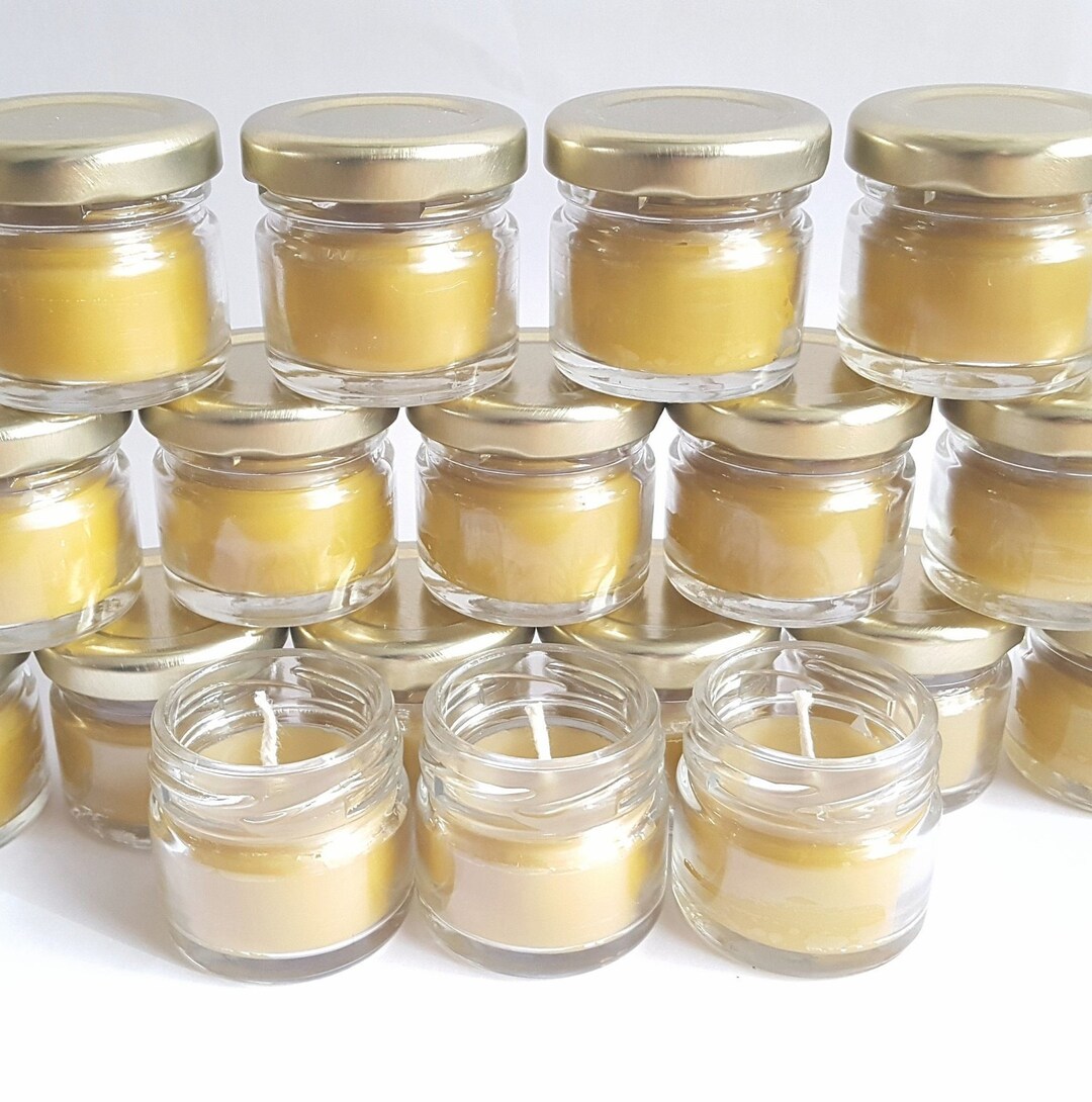 Mini Beeswax Candle Set: Handmade Votive Tea Lights, Wedding Favors - Etsy