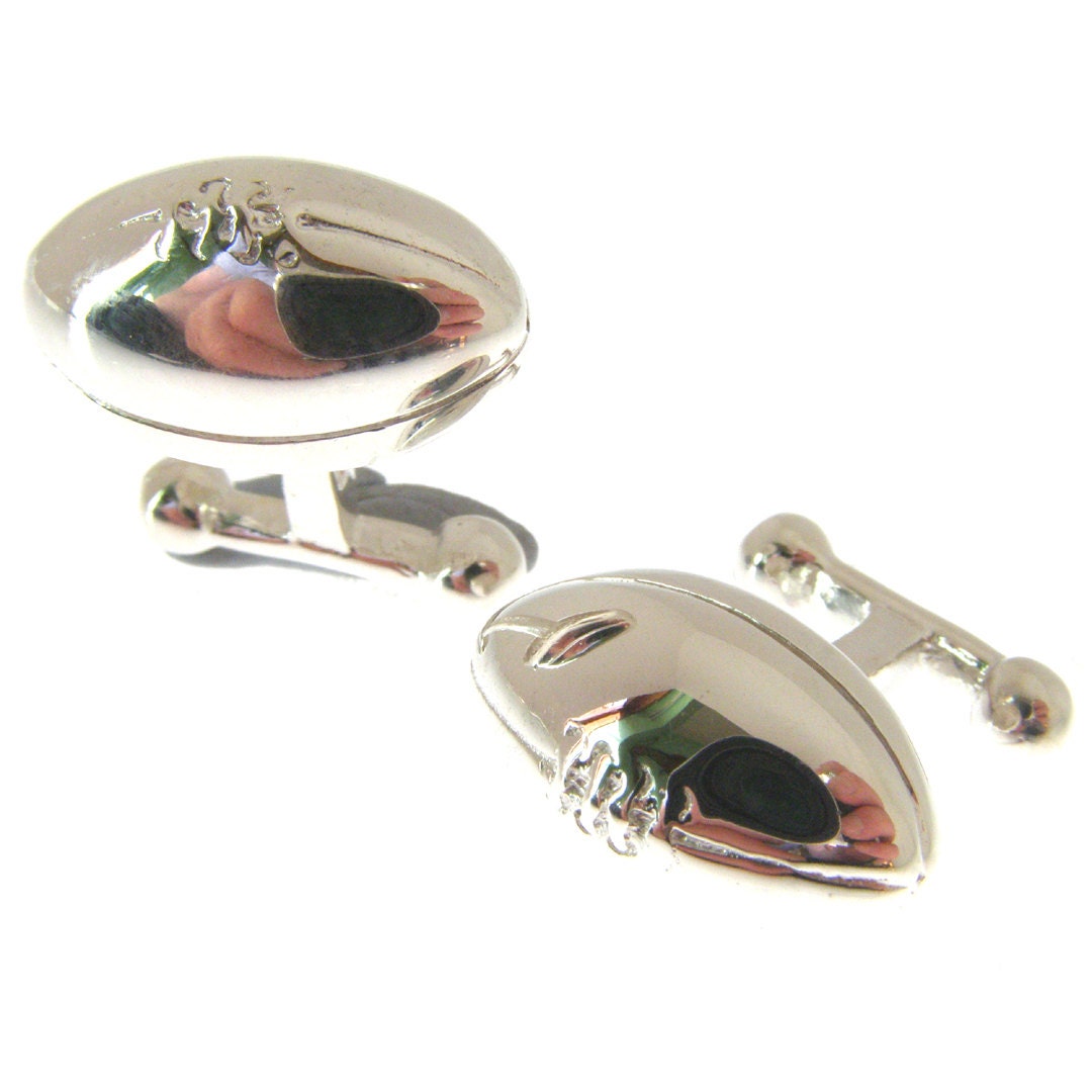 Silver Rugby Ball Cufflinks. Hallmarked Sterling Silver Rugby Cufflinks ...