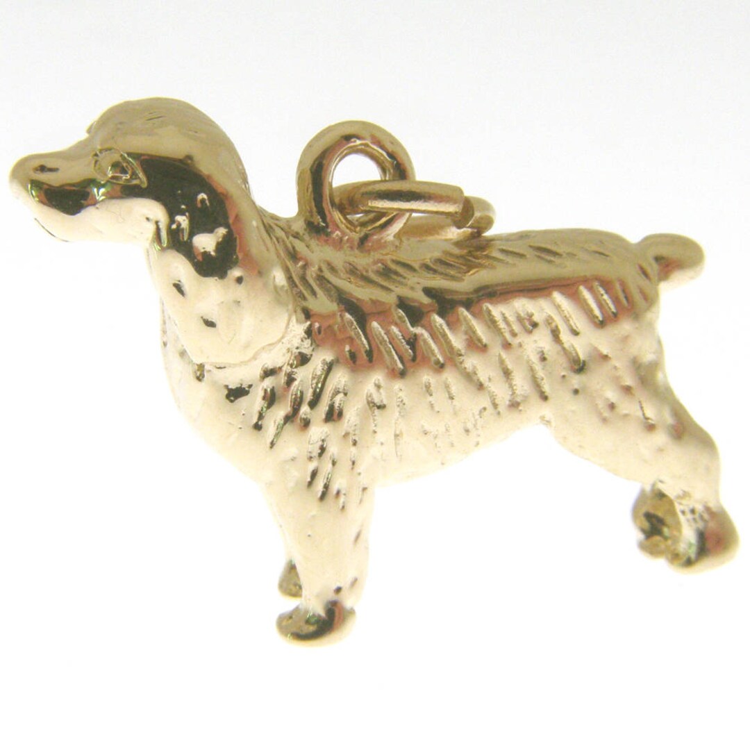 9 Carat Gold Spaniel Dog Charm. Fully Hallmarked 9 Carat Gold Cocker ...