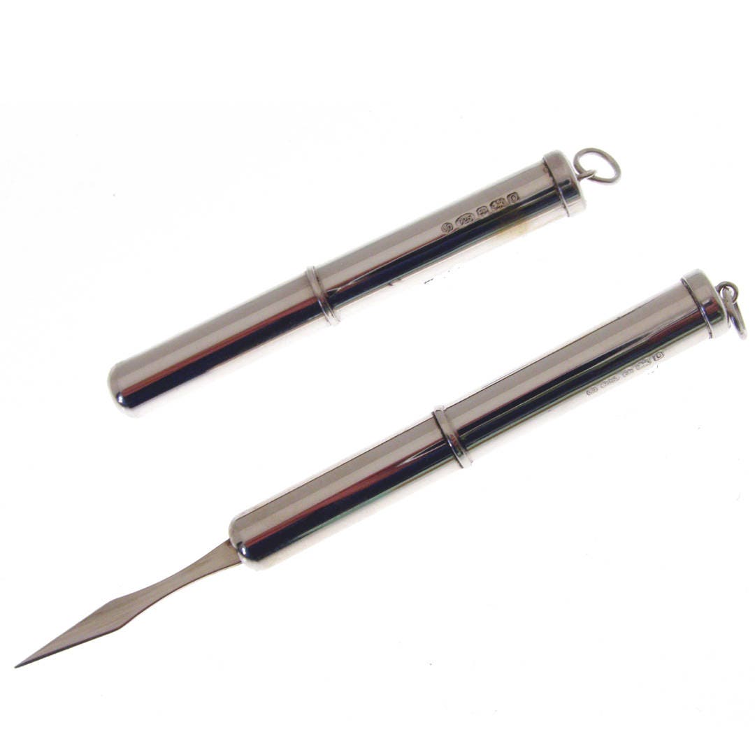 Hallmarked Sterling Silver Toothpick With Plain Finish and Twist Action ...