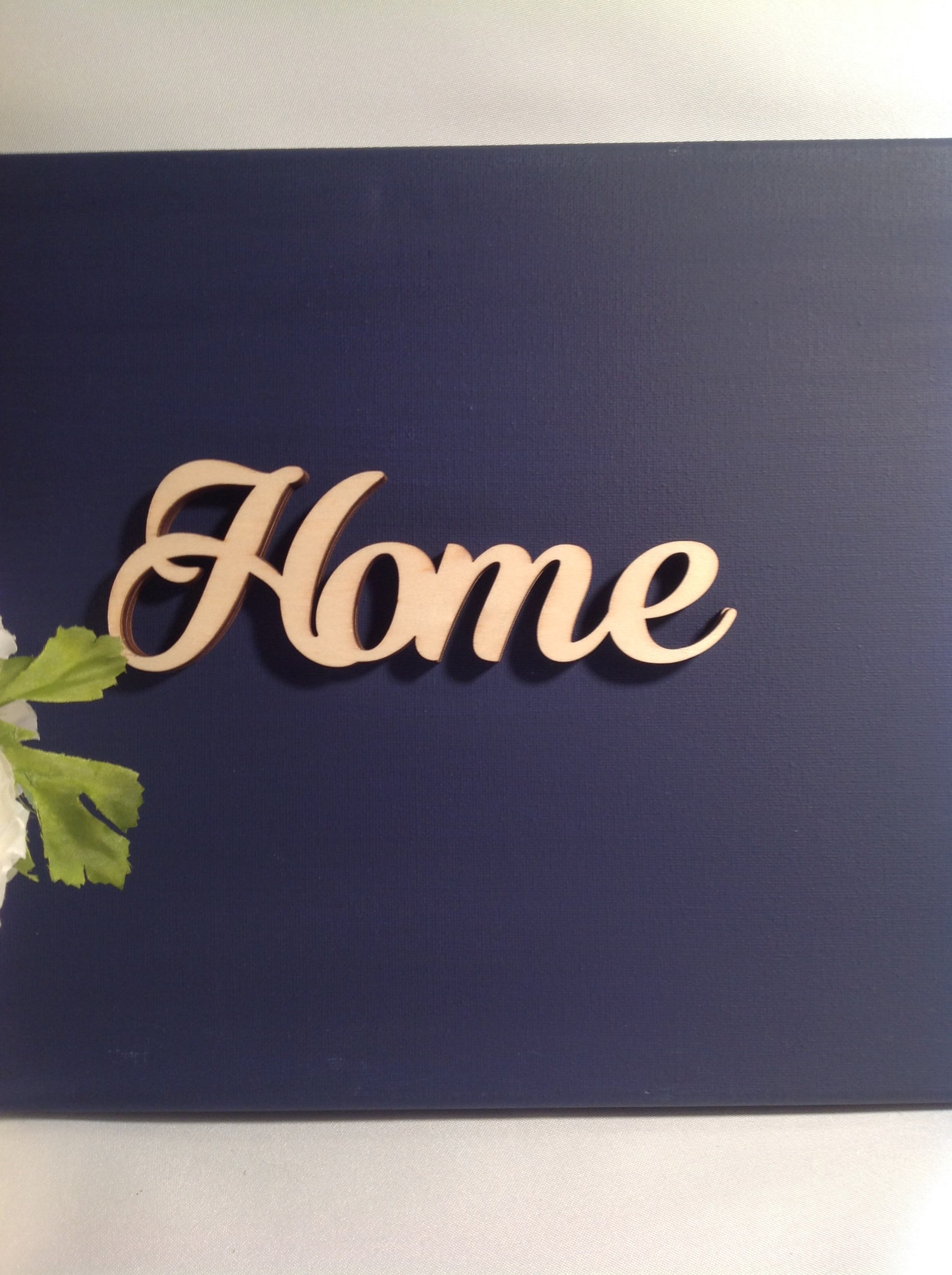 Navy Blue Canvas and Wood HOME Sign 11 X 14 - Etsy