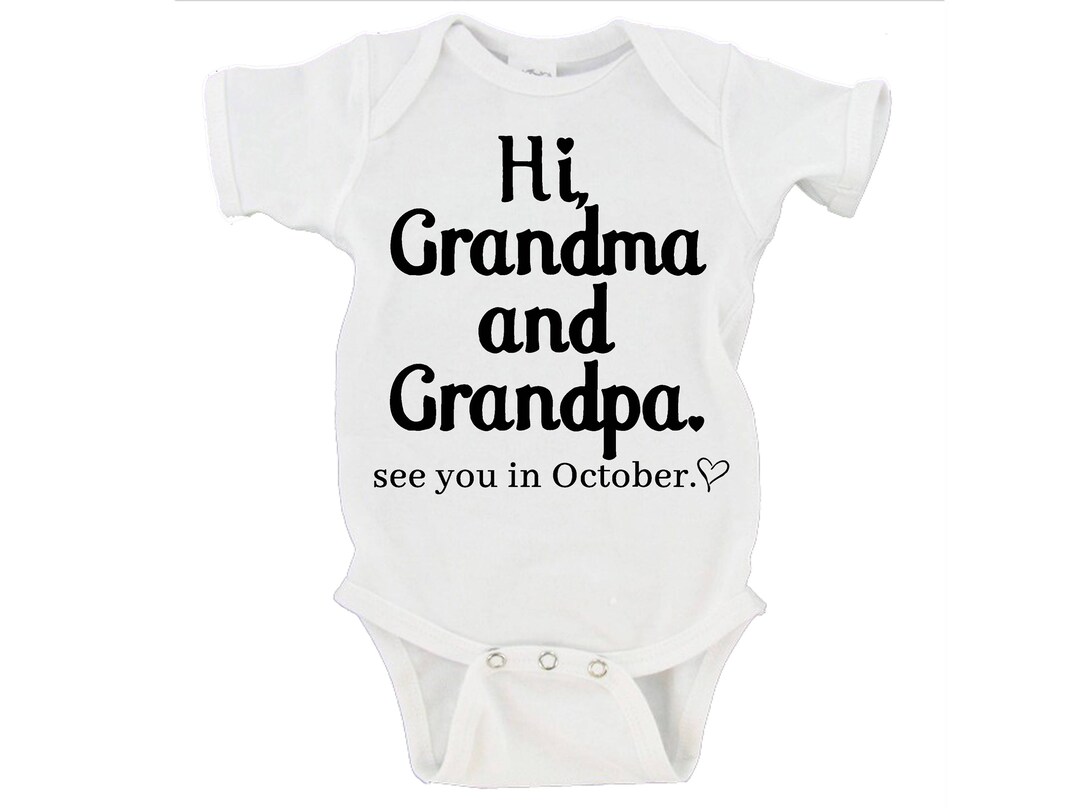 Hi, Grandma and Grandpa. See You in Custom Month Baby Announcement Baby ...