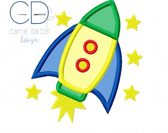 Rocket Ship Applique Machine Embroidery Design Space Shuttle | Etsy