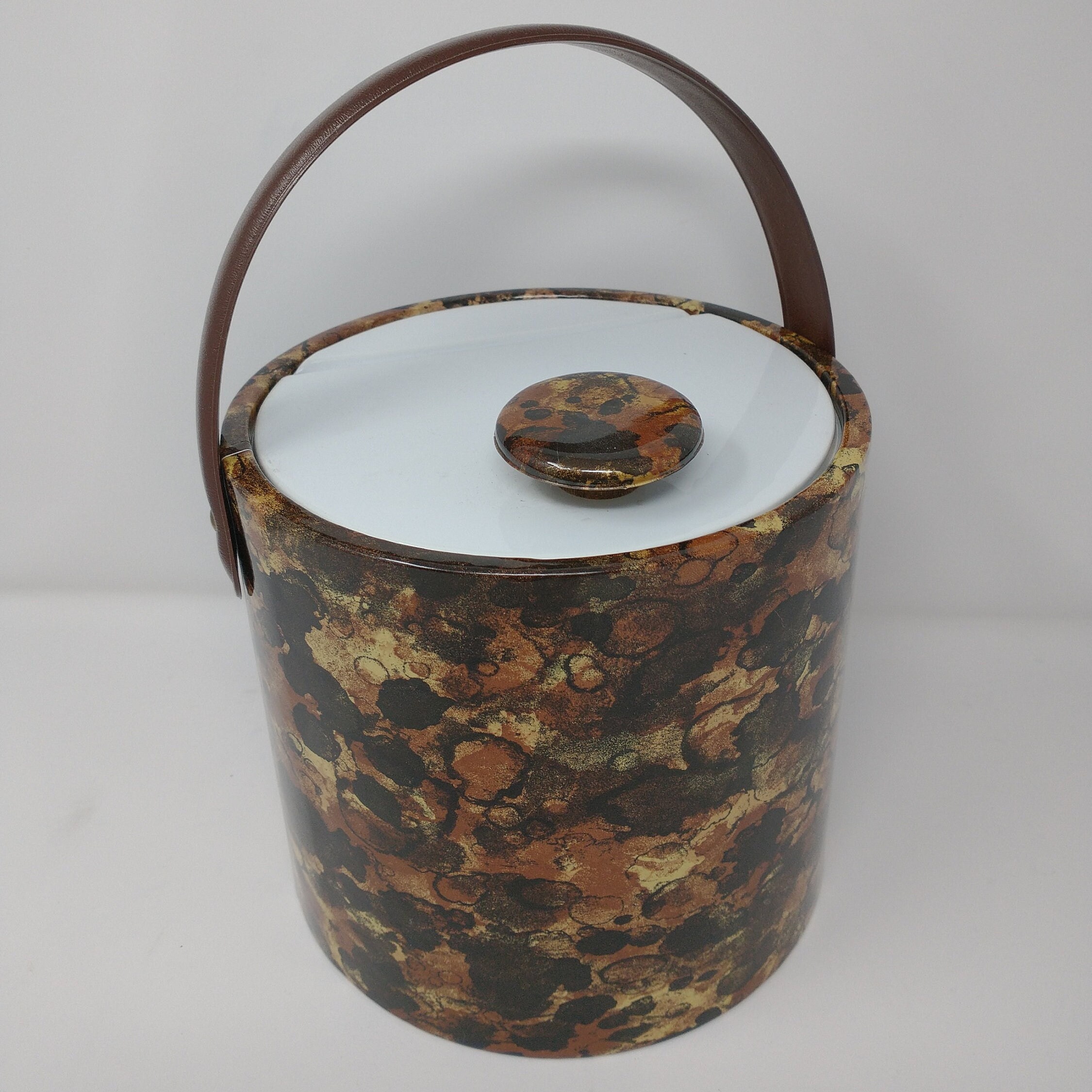 MCM Tortoise Shell Look Vinyl Plastic Ice Bucket. Very Cool, Very Clean ...