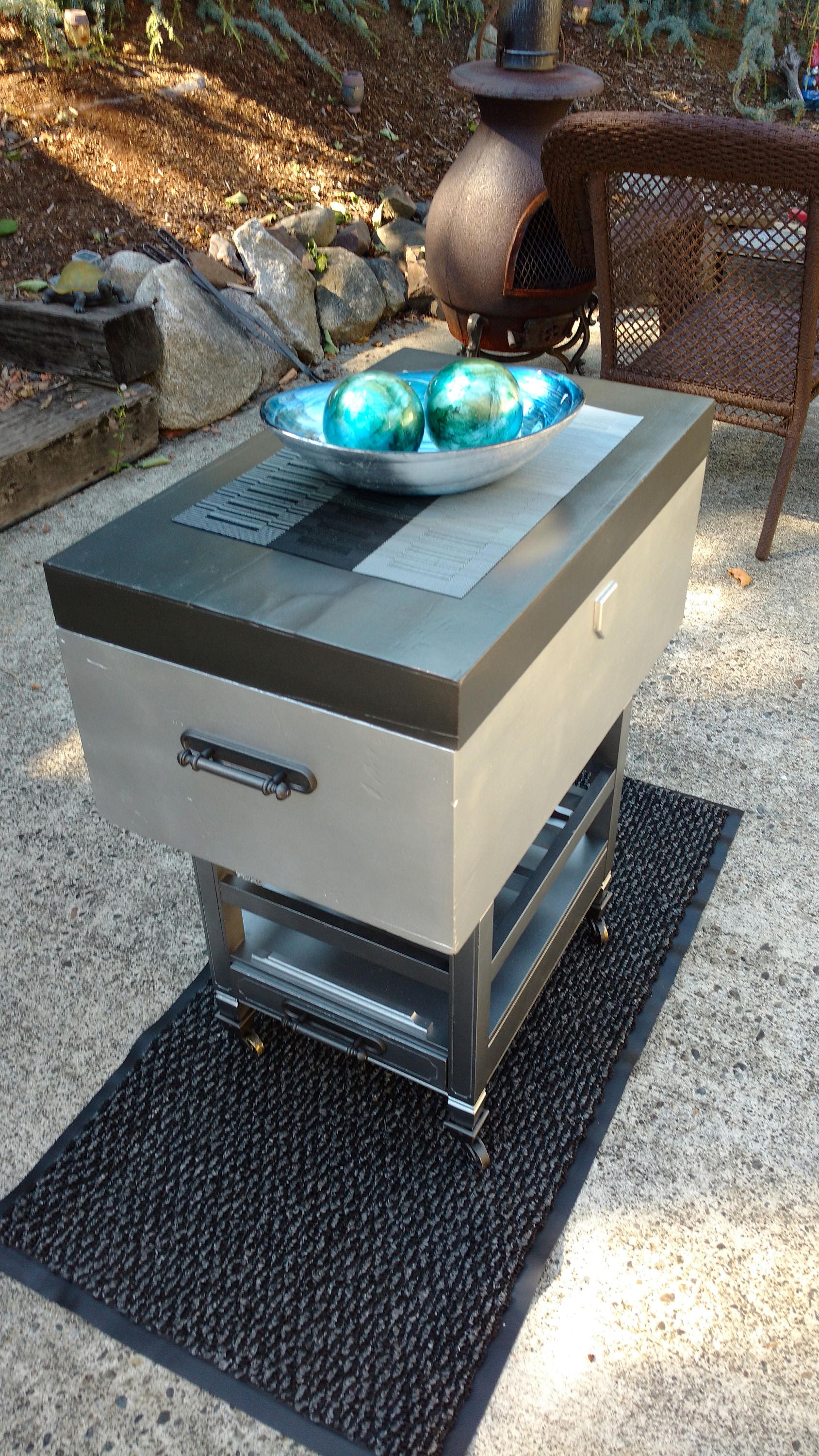 Pick-up Only! Unique & Elegant Bar Cart on Wheels, Small Space Friendly ...
