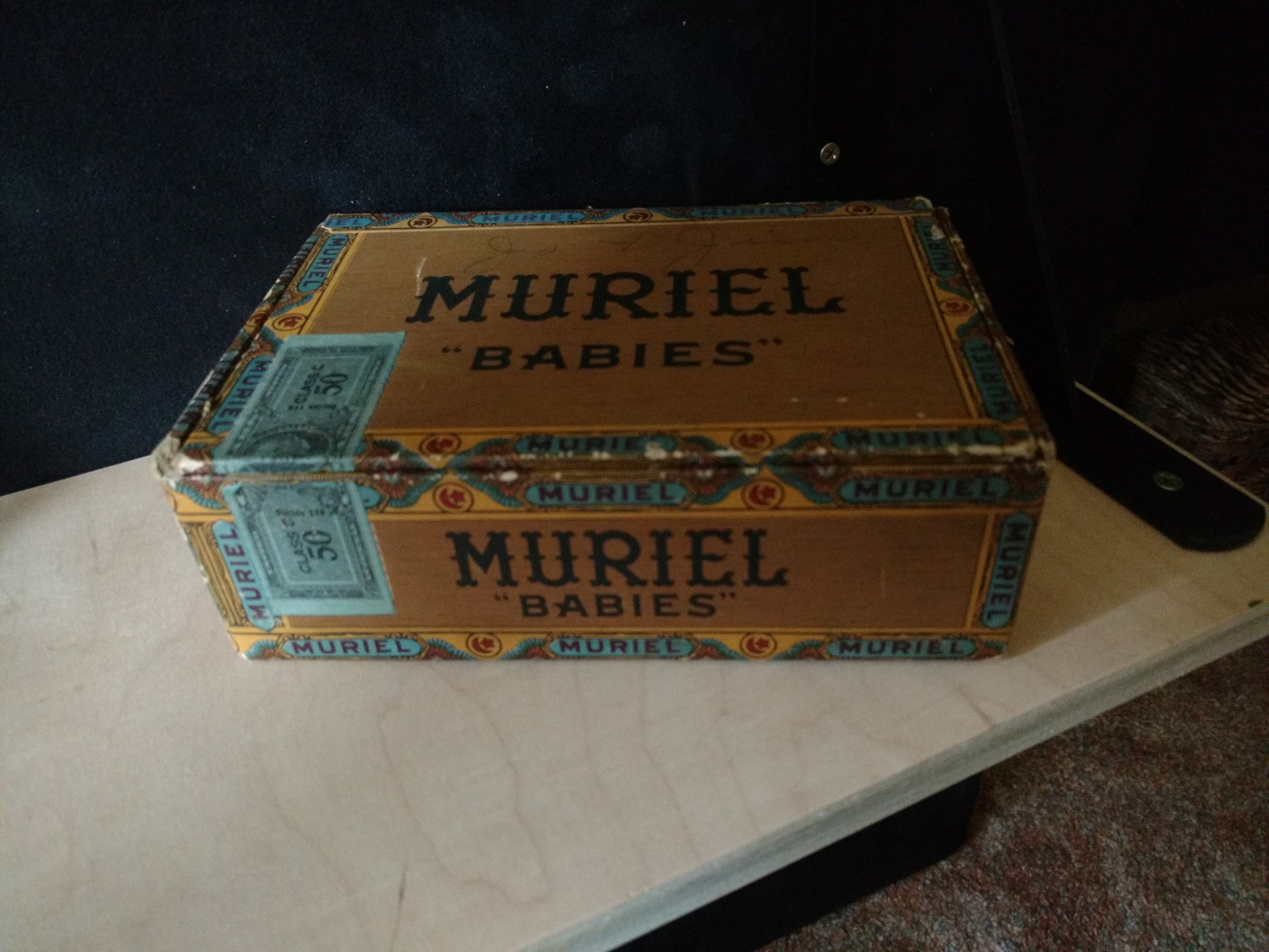 Vintage Velvet Pipe & Cigarette Tobacco Tin,very worn and rustic, A ...