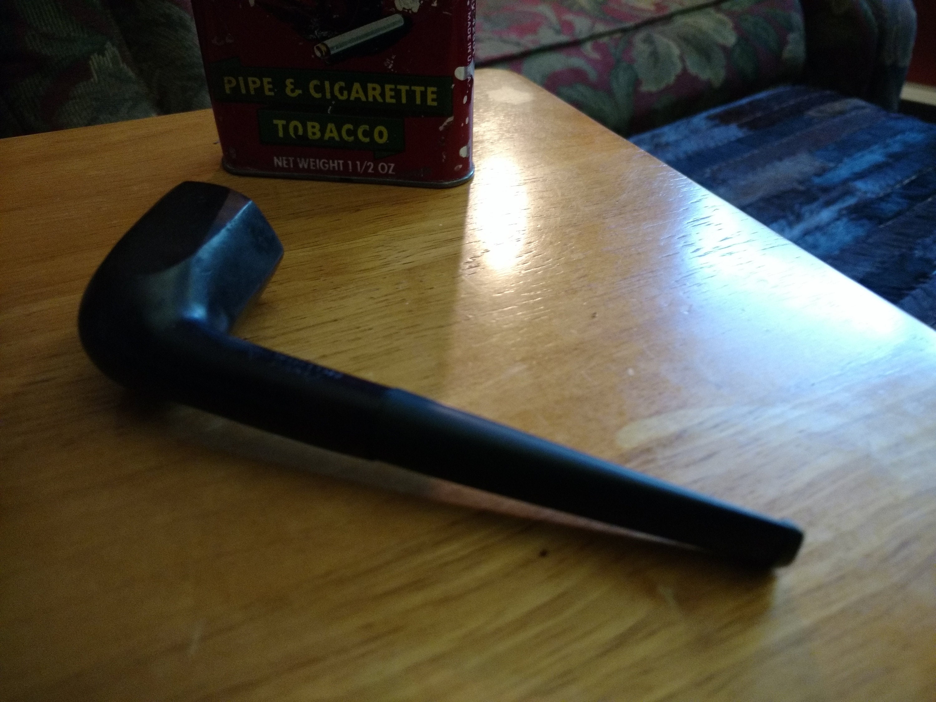 Vintage Velvet Pipe & Cigarette Tobacco Tin,very Worn and Rustic, A ...