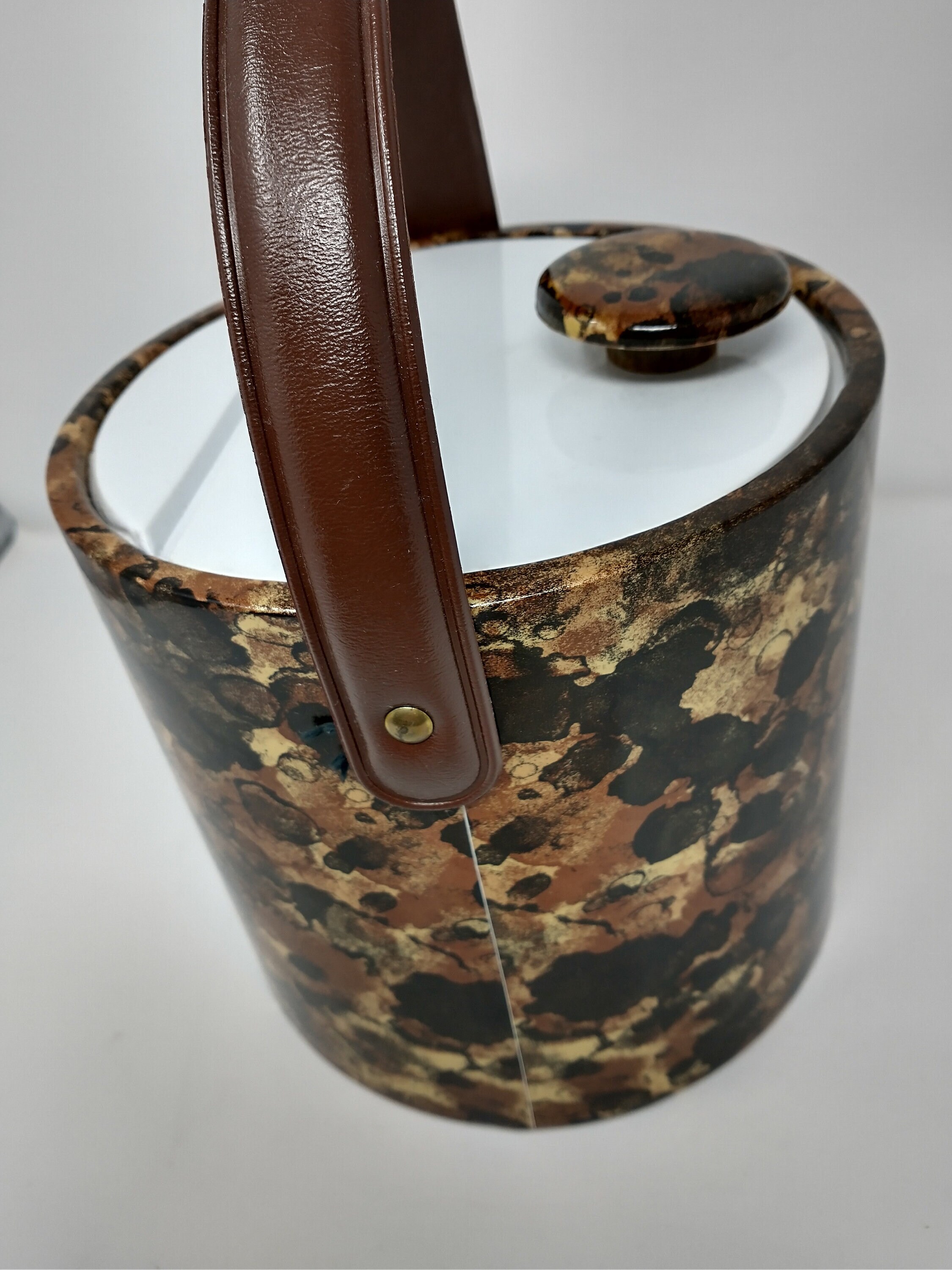 MCM Tortoise Shell Look Vinyl Plastic Ice Bucket. Very Cool, Very Clean ...