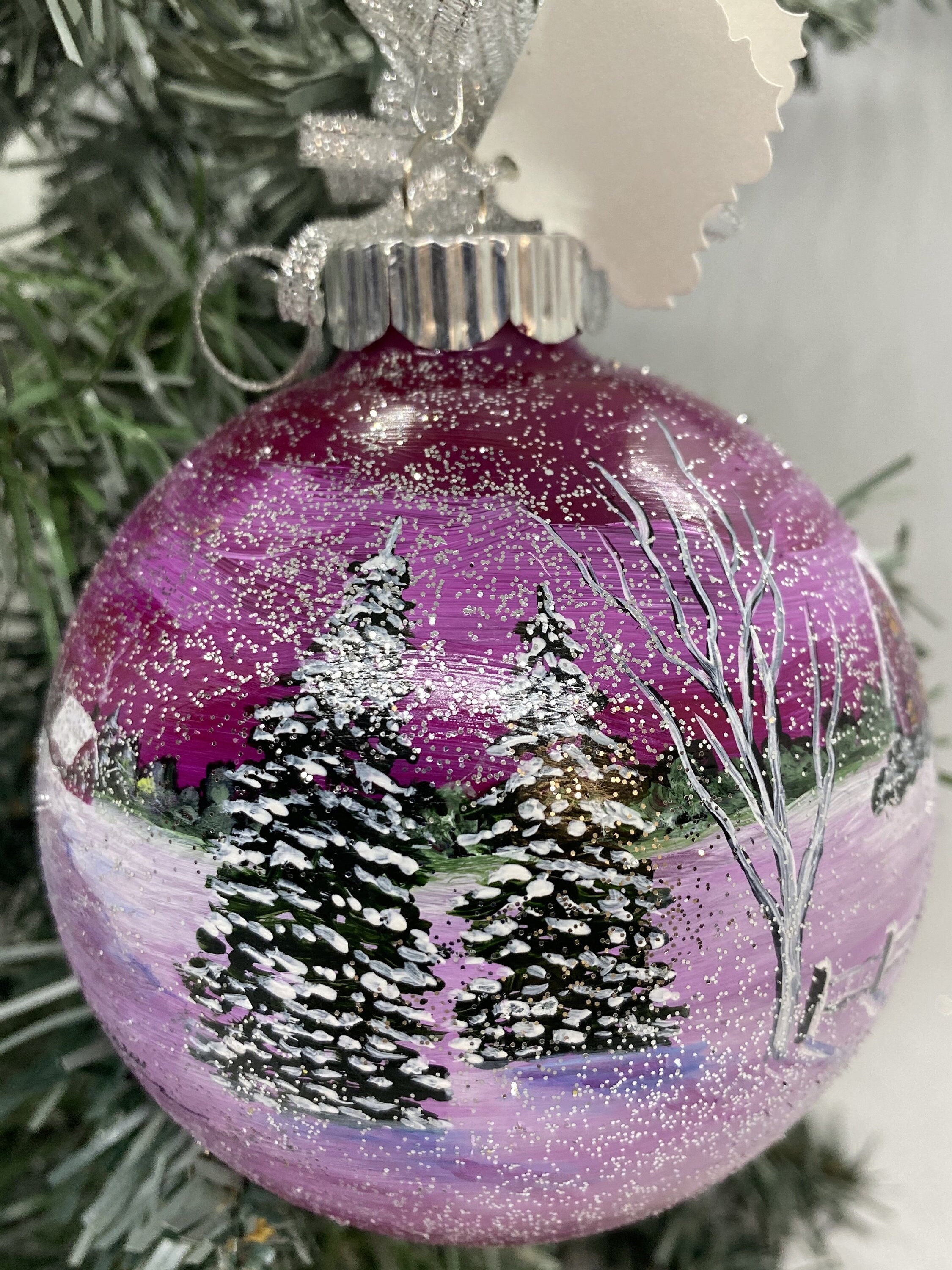 Christmas Ornament - Hand Painted Ornament - Winter Scene Ornament ...