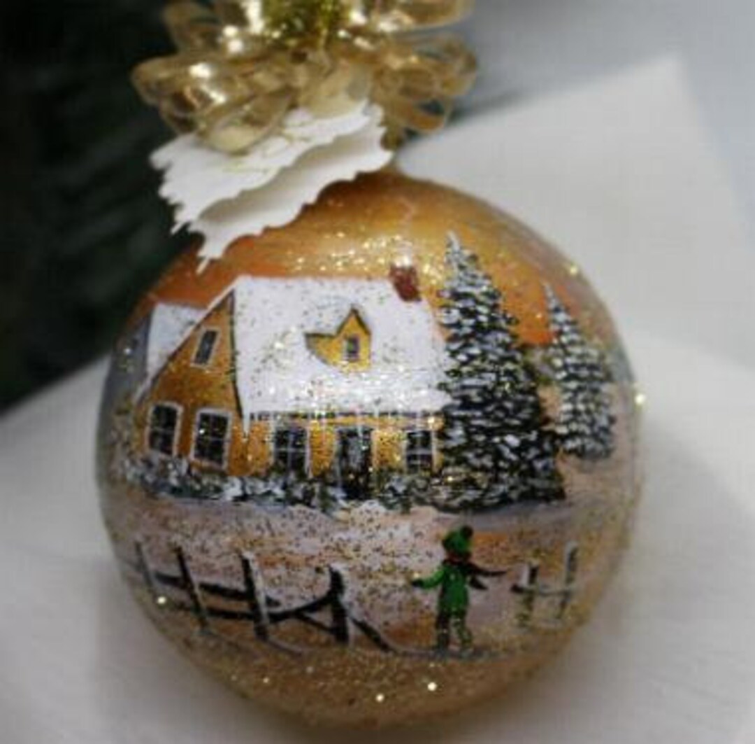 Christmas Ornament Hand Painted Christmas Ornament Winter - Etsy