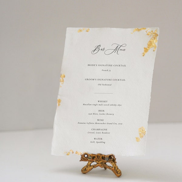 Handmade Paper Menus With Calligraphy - Etsy
