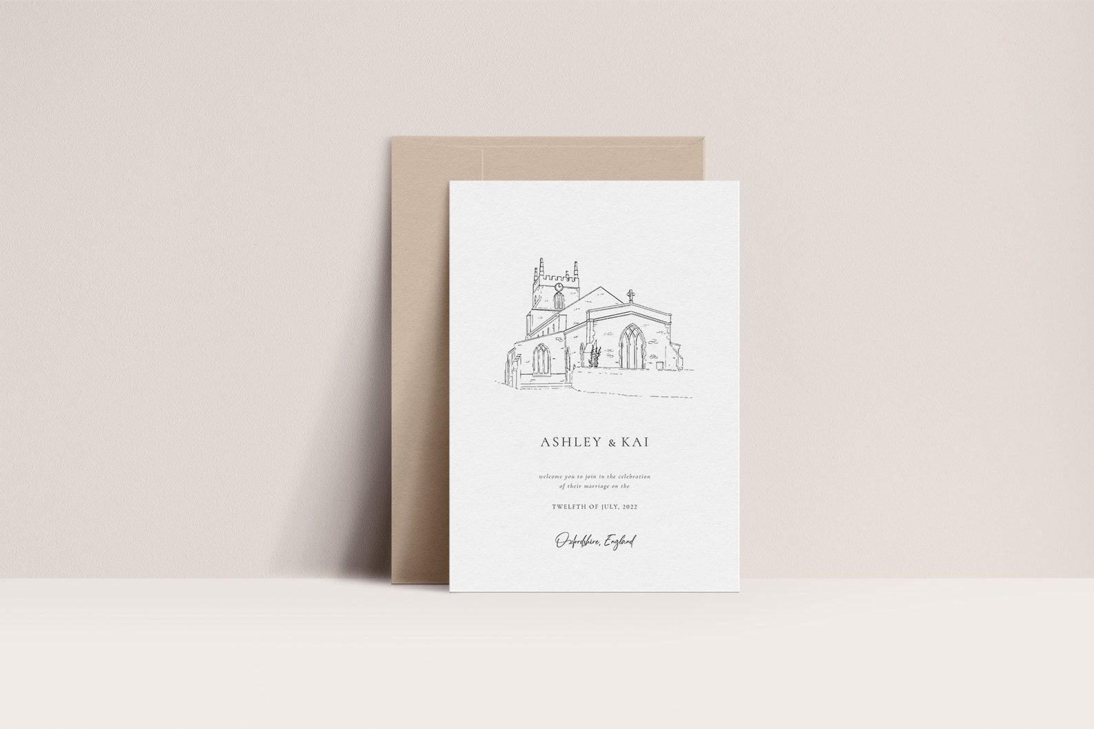 Wedding Venue Invitation | Venue Illustration Intimate Digital ...