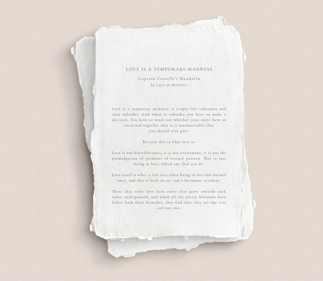 Personalized Wedding Vows Print | Handmade Cotton Paper, Keepsake Card ...