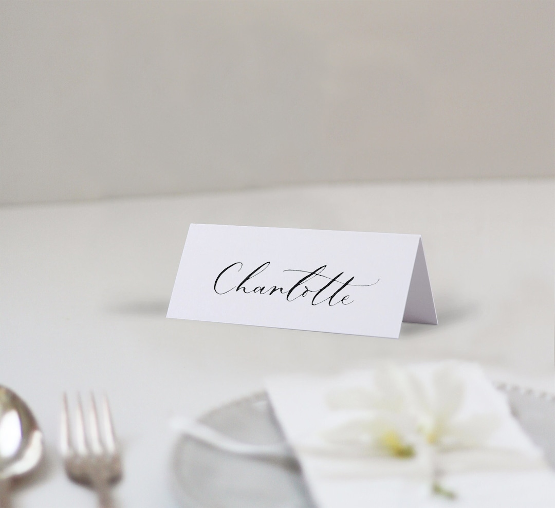 Calligraphy Tented Name Place Card | Calligraphy Name Card | Wedding ...