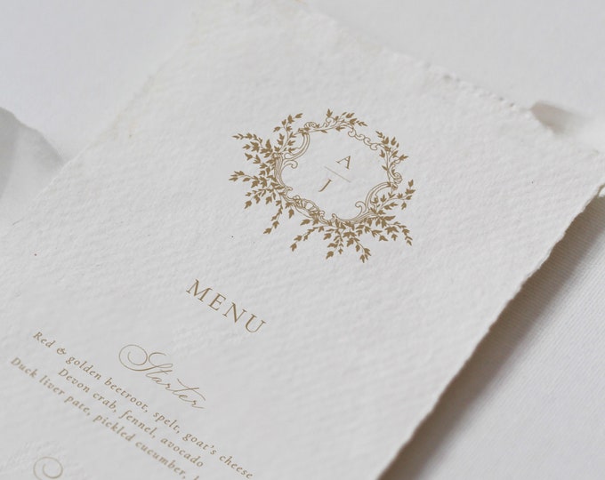 Luxury Crest Wedding Menu Card Gold Crest Wedding Menu Luxury Wedding ...