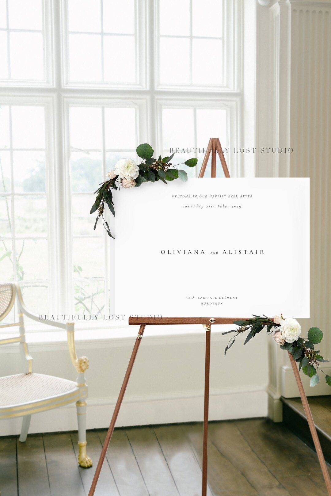Printed Elegant Wedding Welcome Sign | Printed Wedding Plan | Printed ...