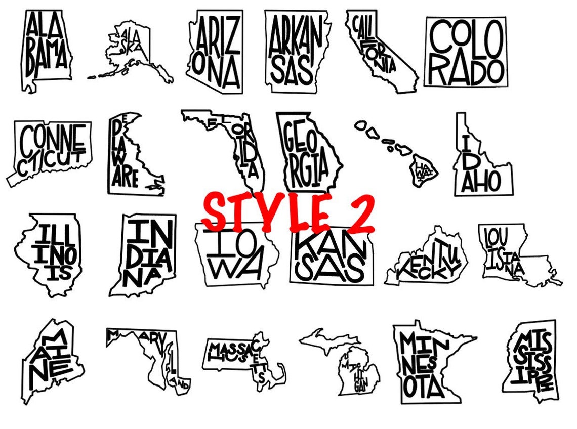 State Decals / 50 States / Vinyl Sticker / Home Sweet Home / - Etsy Italia